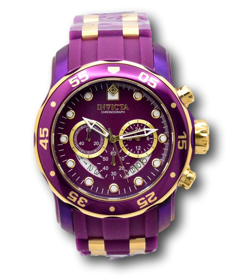 Invicta Pro Diver Men's 48mm Dark Purple Silicone Chronograph Watch ...