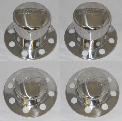SET OF 4 DUALLY 8 LUG EAGLE ALLOYS WHEEL CENTER CAPS STAINLESS STEEL ...