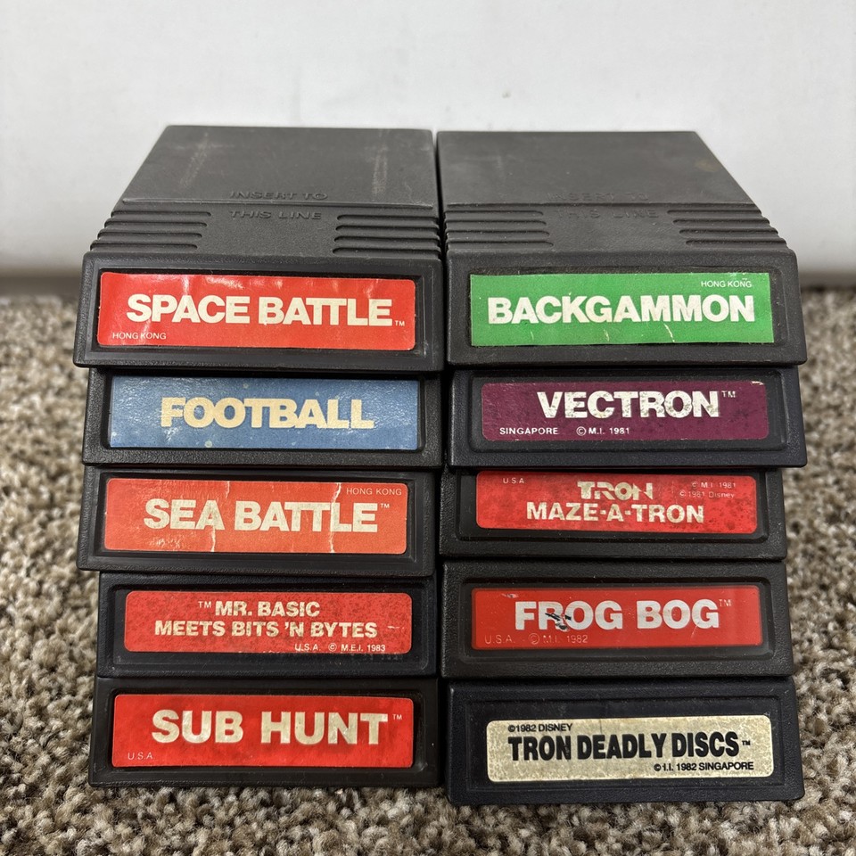 Intellivision Video Game Cartridges Lot Of 10 Games With Overlays ...