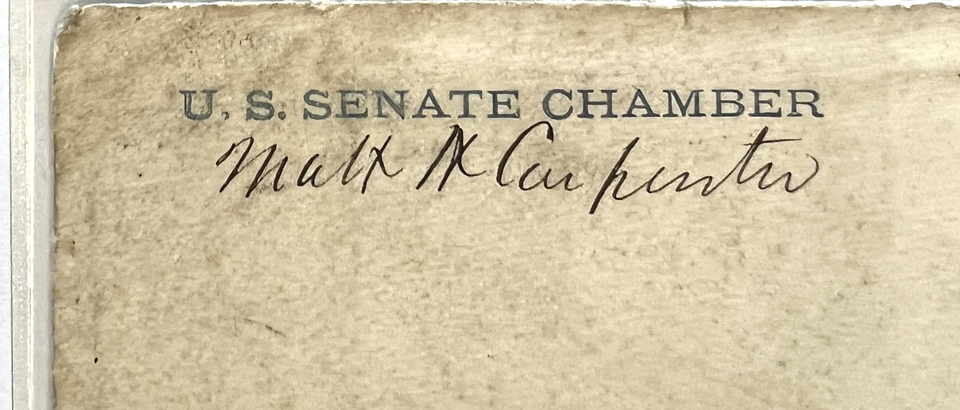 CIVIL WAR ANTI-SLAVERY ABOLITIONIST US SENATOR WI CARPENTER FRANK ...