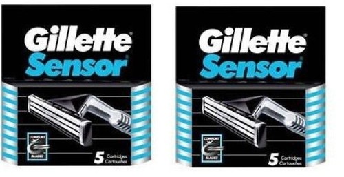 10 Gillette Sensor Rasierklingen Patronen Minen Rasierer Griff passt ...