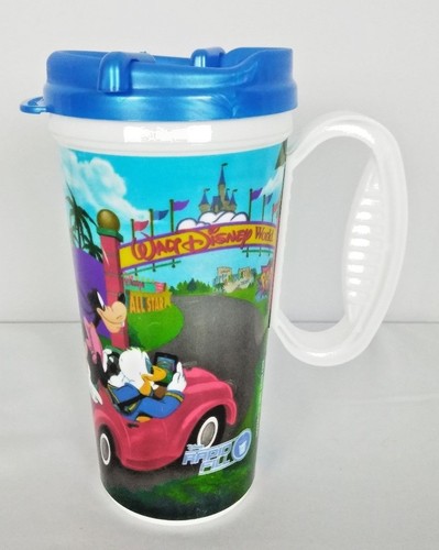 Walt Disney World Blue Whirley Warren Plastic Cup With Lid Mickey And ...