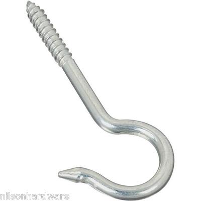 (100)-Steel Zinc Plated 5/16" Wide X 4 1/8" Long Ceiling Lag Screw Hook ...