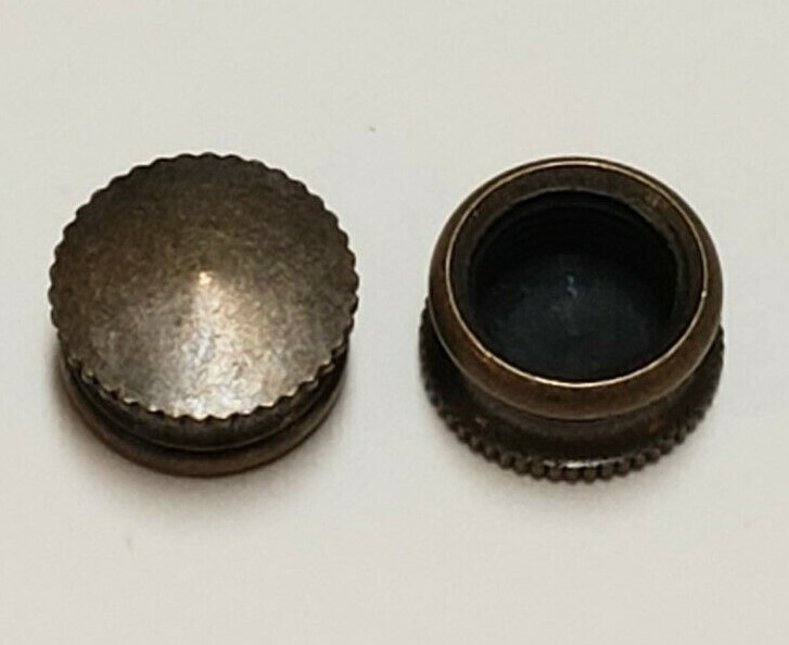 SET OF 2 ANTIQUE BRASS BRACKET CAPS, TAP 1/8F 9/16" DIAMETER NEW ...