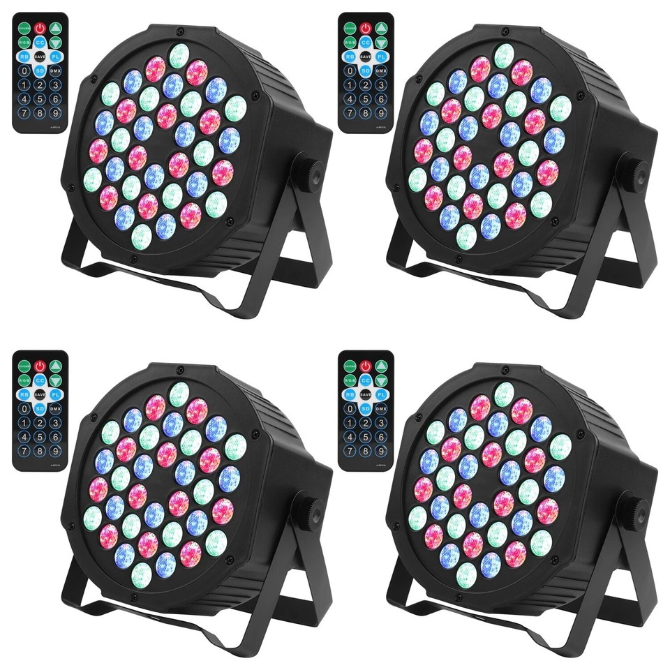 4Pack 36 LED RGB Stage Lighting PAR Light DMX Beam Party DJ Disco Ball ...