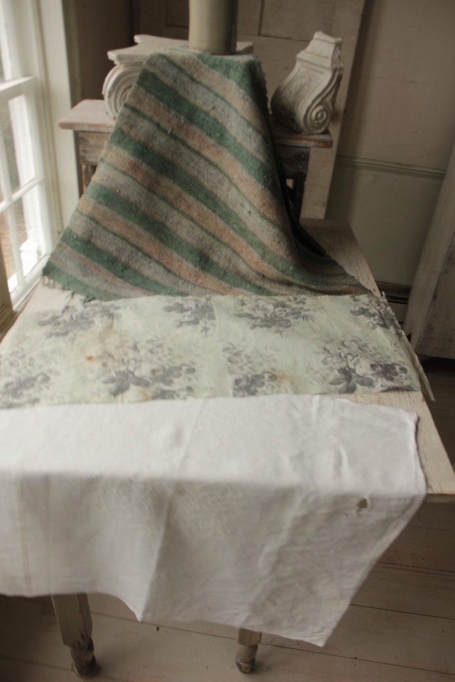 Vintage French fabric antique material PROJECT BUNDLE pillows sewing ...
