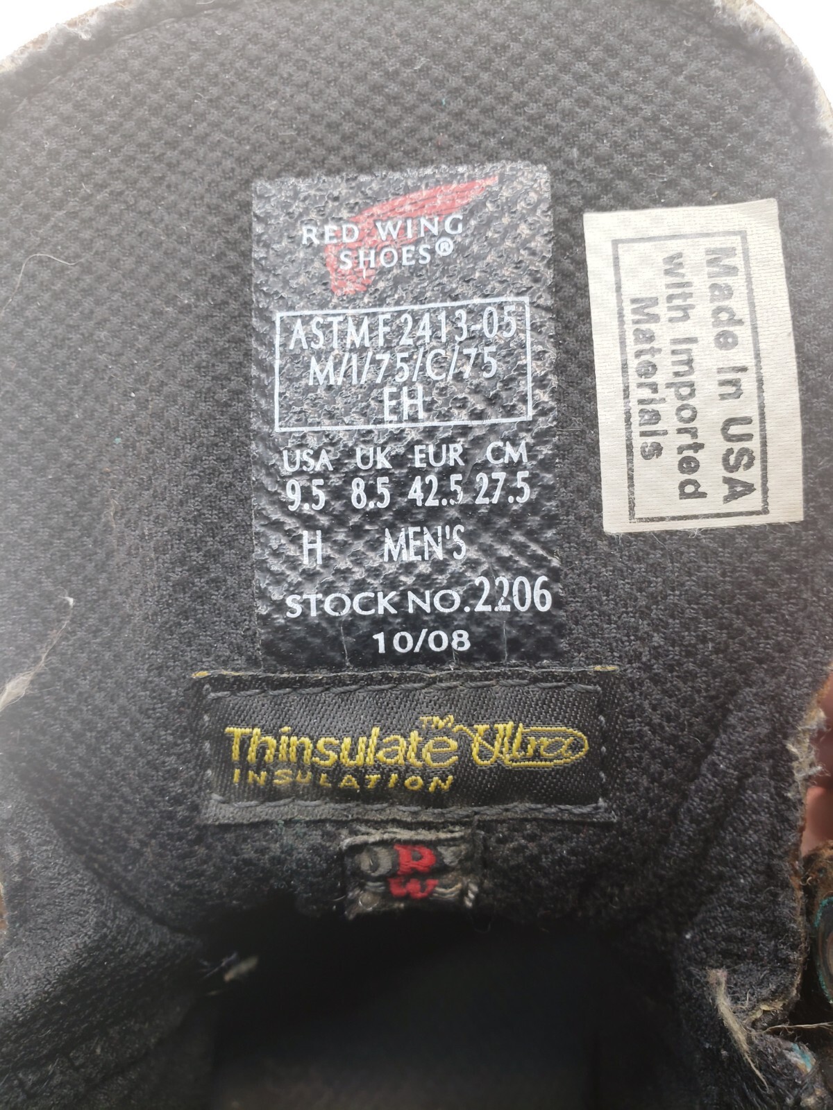 Red Wing 2206 Size 9 D Steel Toe Insulated Waterproof Men Work Boot ...