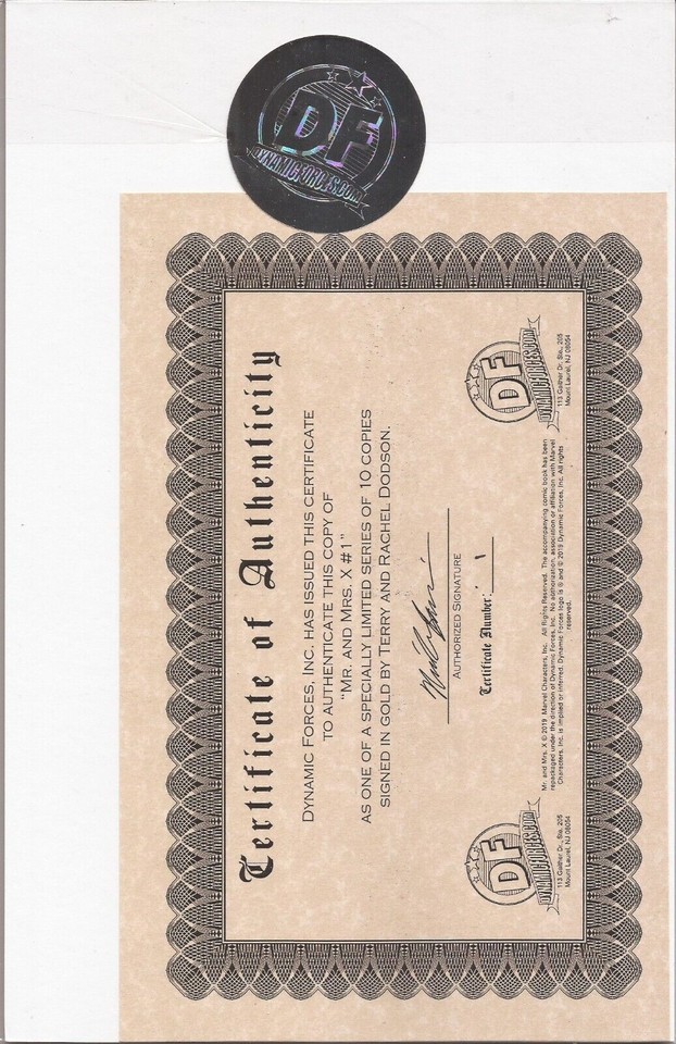 MR. AND MRS. X #1 - SIGNED BY TERRY AND RACHEL DODSON IN GOLD W/COA 1/ ...