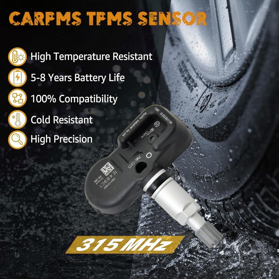 Set Of 4 42607-48010 315MHz PMV-C015 Fits TOYOTA Camry RAV4 Tacoma TPMS ...