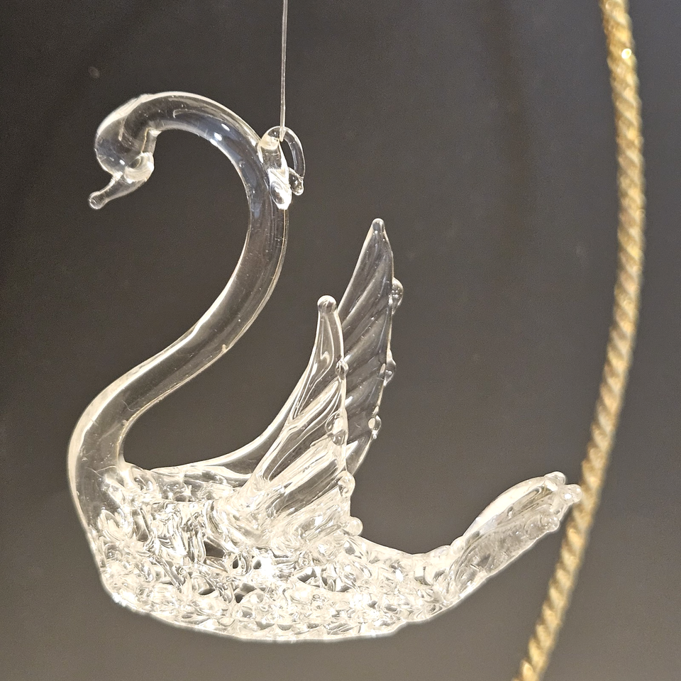 Vintage Silvestri Spun Glass Swan Christmas Ornament | eBay