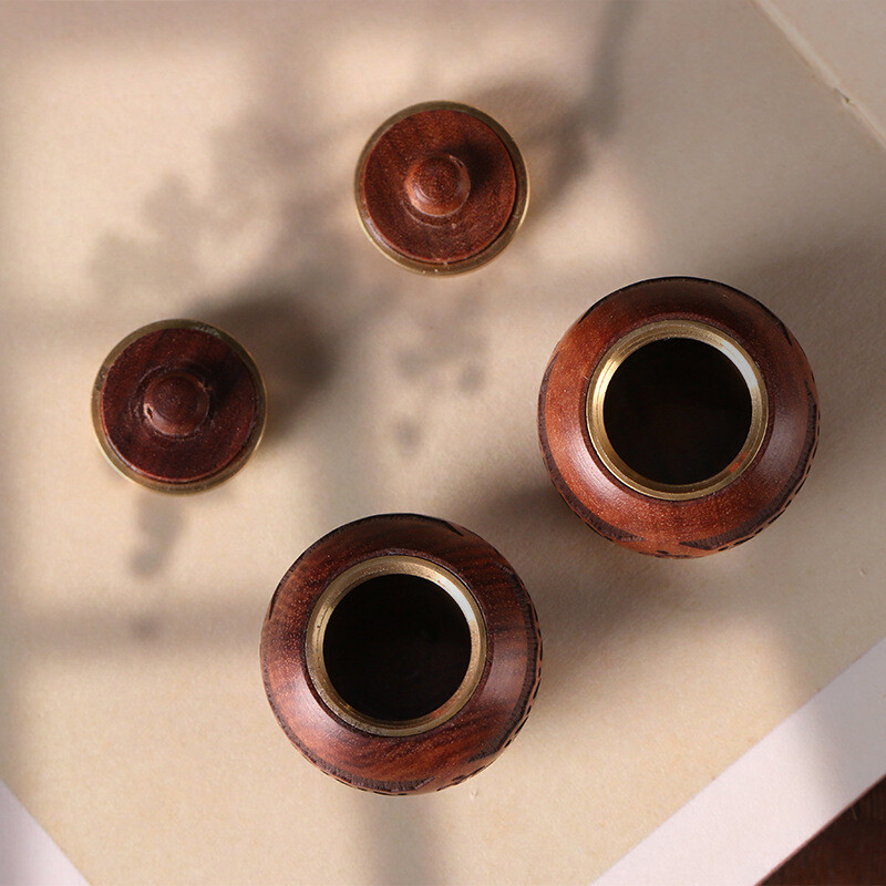 1Pcs Mini Pill Case Sandal Wood Sachet Medicine Pill Storage Hollow Box ...