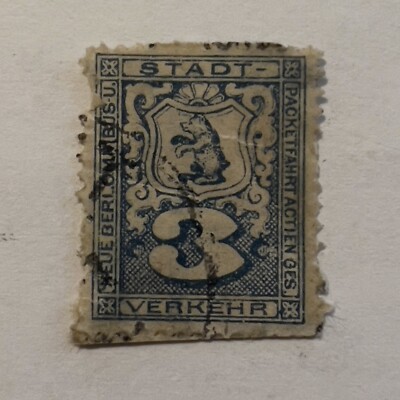 EARLY BERLING PRIVATE 4PF STAMP STADT VERKEHR PACKETFAHRT ACTIEN GES | eBay