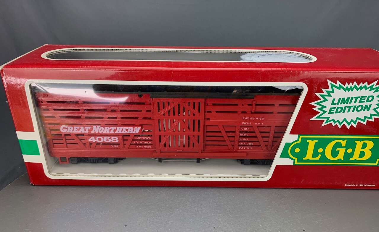 G Scale LGB 4068-N 01 Stock Car Great Northern #4068 Red LTD Ed G452/LZ ...