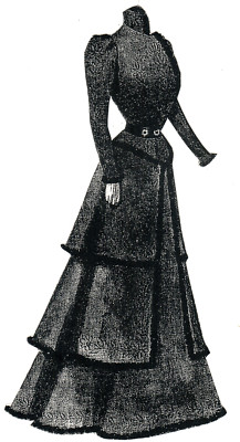 Ageless Patterns 1899 Gown Trimmed w/Persian Lamb; 38" Bust, 26" Waist ...