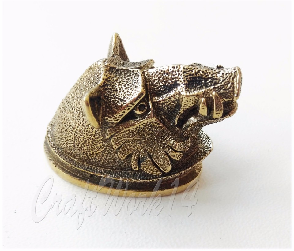 NEW WILD BOAR Knife Pommel + Finger Guard BRONZE Knives Making Handle ...