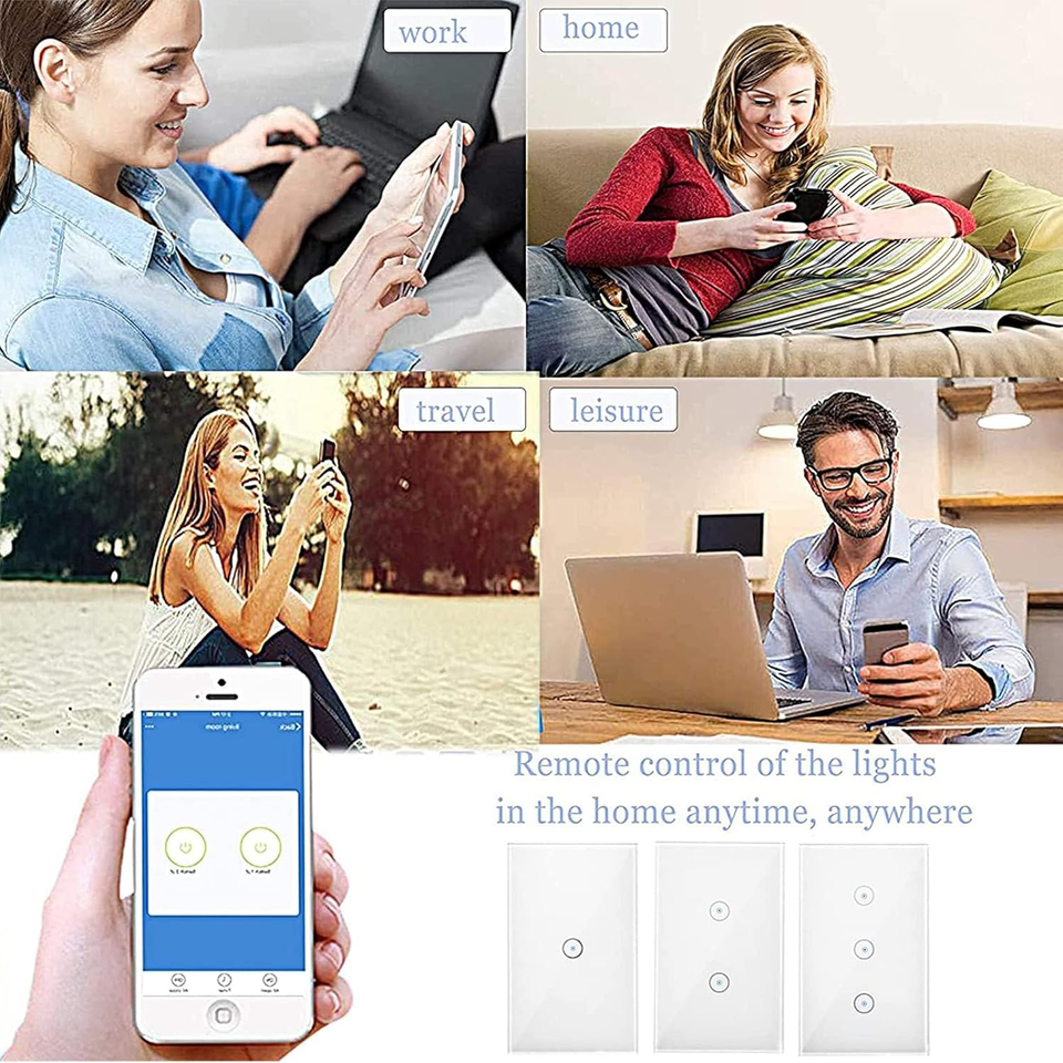 Useelink Smart Light Switch, Wifi Light Switch, Touch Smart Wall Switch ...