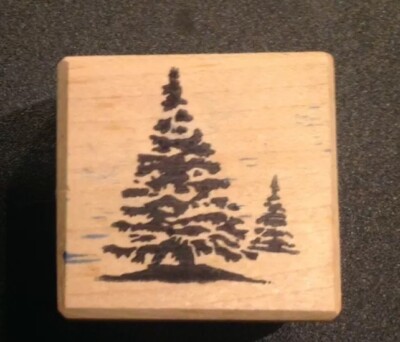 Toomuchfun Evergreen Trees Rubber Stamp | eBay