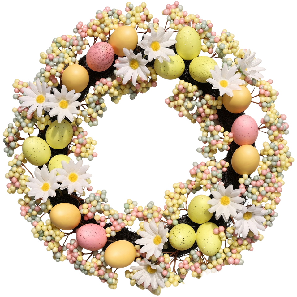 Easter Floral Wreath with Sunflowers and Daisies for Indoor Outdoor ...