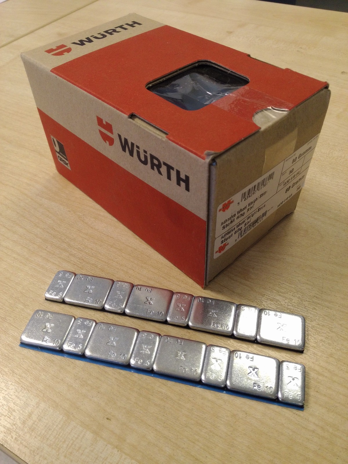 BRAND NEW WURTH BALANCE WHEEL WEIGHT ADHESIVE 60G STRIPS. SET OF 2 ...
