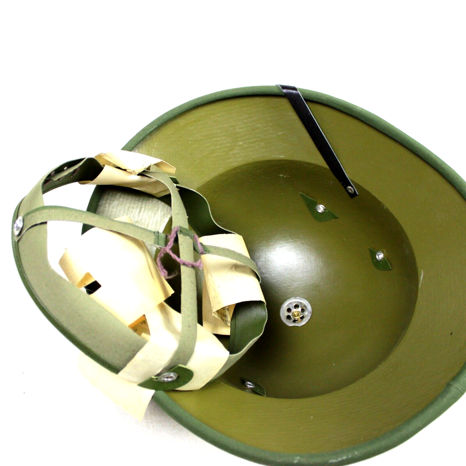 VIETNAM NORTH VIETNAMESE PITH SUN HELMET OD GREEN COVER LEATHER ...