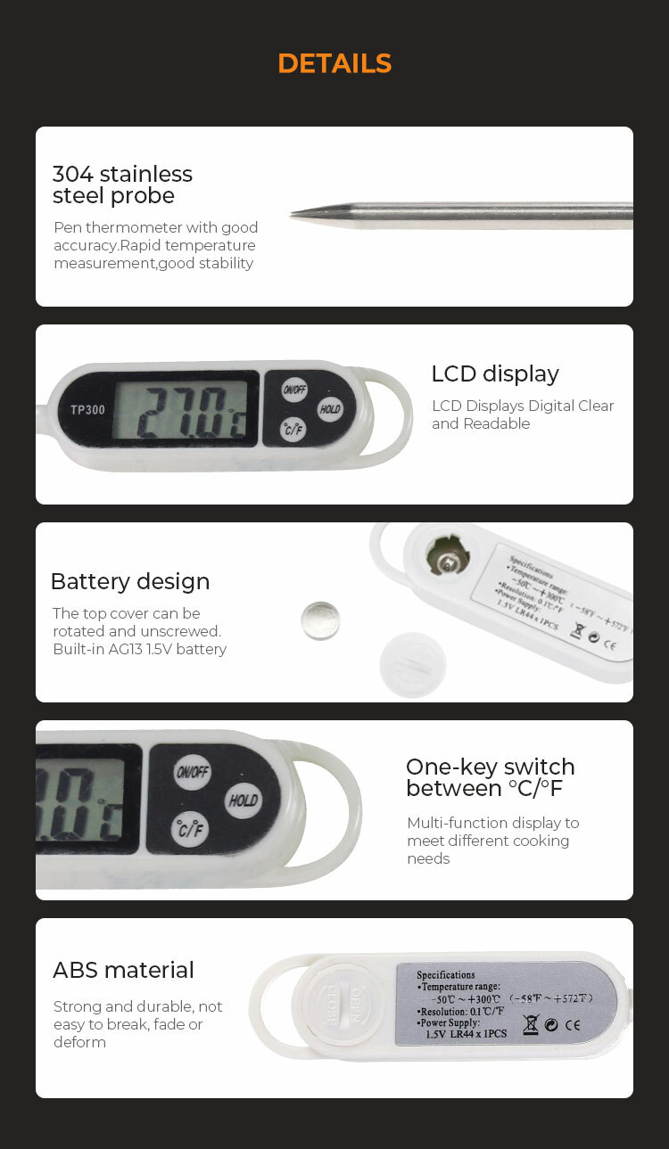 Digital Cooking Kitchen Thermometer Temperature Gauge Food Oven BBQ ...
