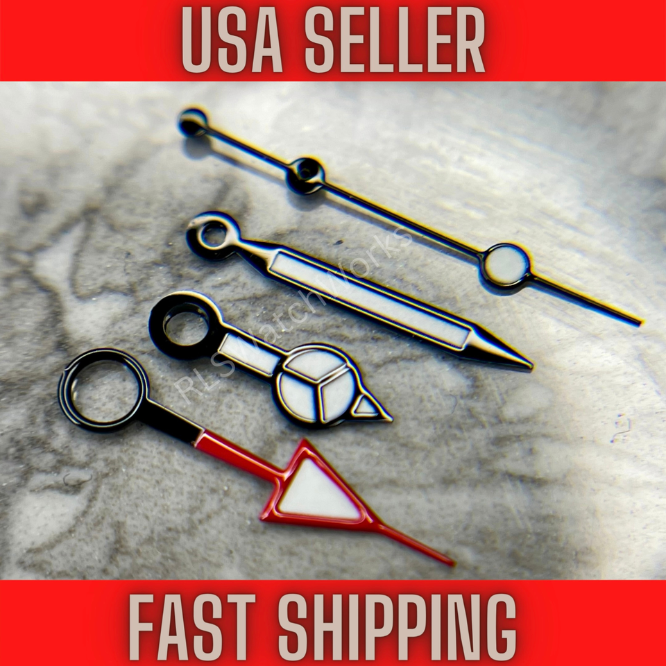 GMT Hand Set for Mod Fits Seiko NH34, 4R34, Seiko SSK, Green luminous ...