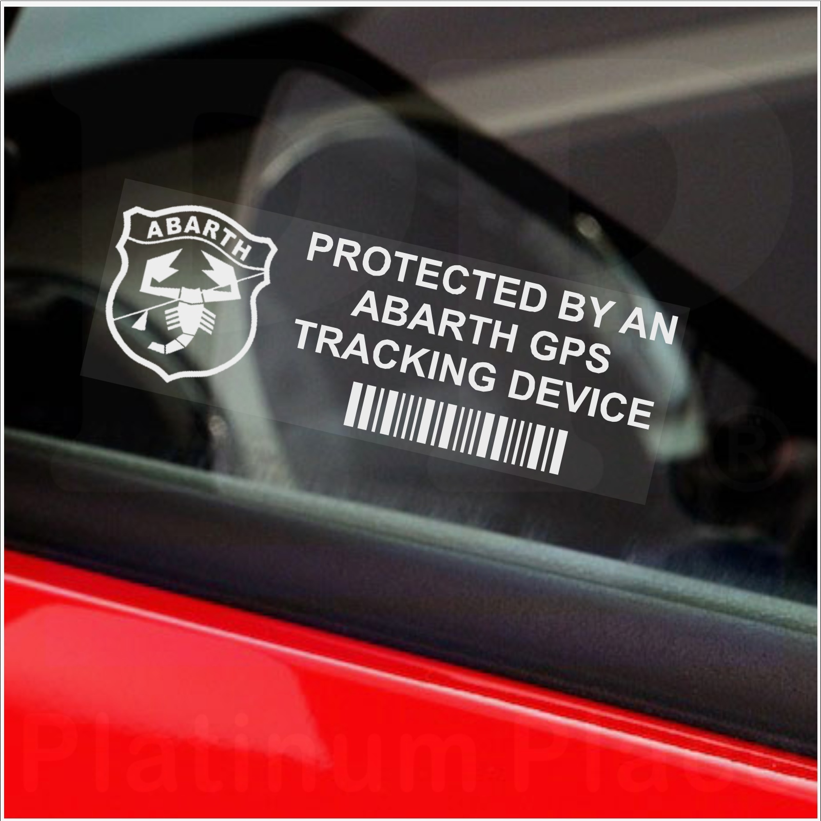 5 x ABARTH GPS Tracking Device Security Stickers-Car Alarm Warning ...