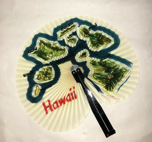 Hand Fan with Metal Handle and Hawaii Design | eBay