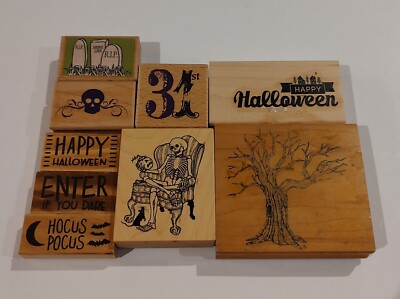 Halloween Rubber Stamps Lot Of 9 | eBay