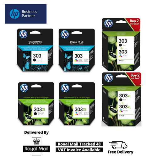 Genuine HP 303/ HP303XL Ink Cartridges Black & Color for Lot HP Envy ...
