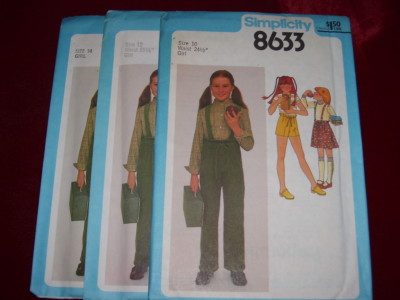 🍄 1978 UNCIRCULATED SIMPLICITY #8633-GIRLS BOTTOMS w/SUSPENDERS PATTERN ...