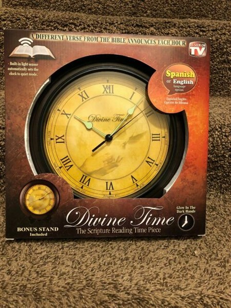 Divine Time Scripture Wall Clock, Bible Verse Reading Glow In The Dark ...