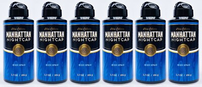 6 Bath & Body Works MANHATTAN NIGHTCAP FOR MEN Body Spray Mist Perfume ...