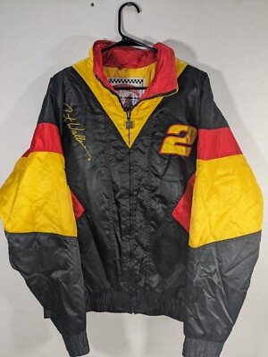 Rusty Wallace Black, Red & Yellow Vintage Nutmeg NASCAR Jacket Coat ...