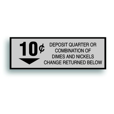 Vending Machine 10 Cent Decal Sticker fits Soda Pop Soft Drink Coin ...