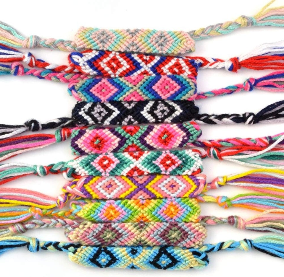 10pcs Woven Bracelets Handmade Friendship Colorful Braided Bracelet Wrist Ankle | eBay UK