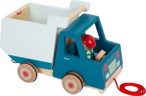 small foot Pull-Along Dump Truck Made of Wood, Motor Skills Toy and ...