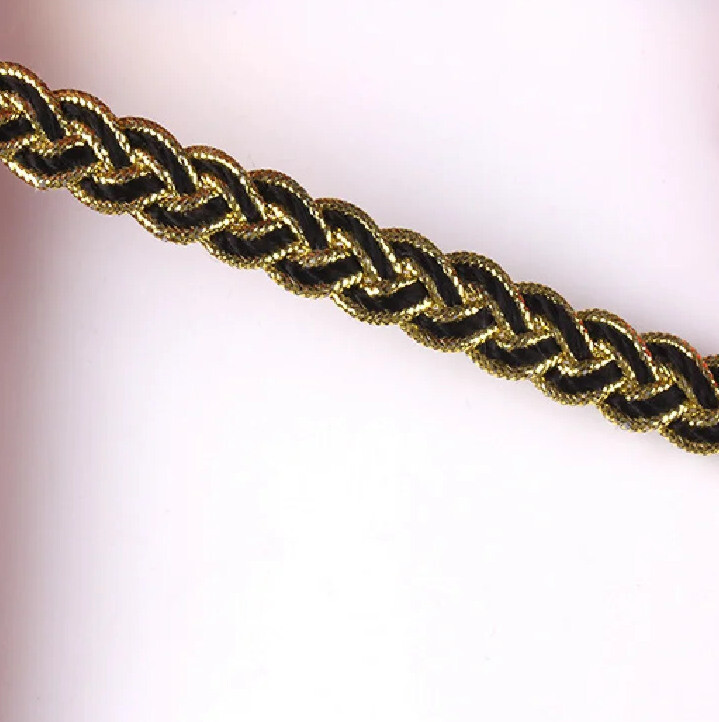 ab 1m Geflochtene Borte glänzend 8mm breit Farbauswahl Lurex Leonisch ...