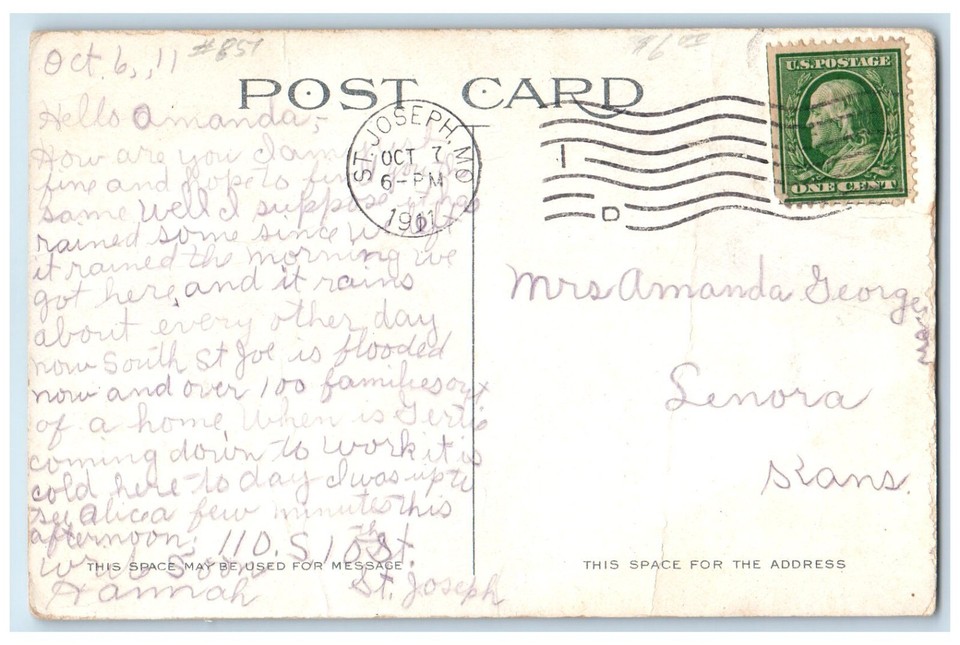 1911 Exterior View Robidoux Hotel Building St Joseph Missouri Antique ...