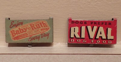 Lionel Postwar Baby Ruth and Rival Advertising Signs -For 156, 256, 356 ...