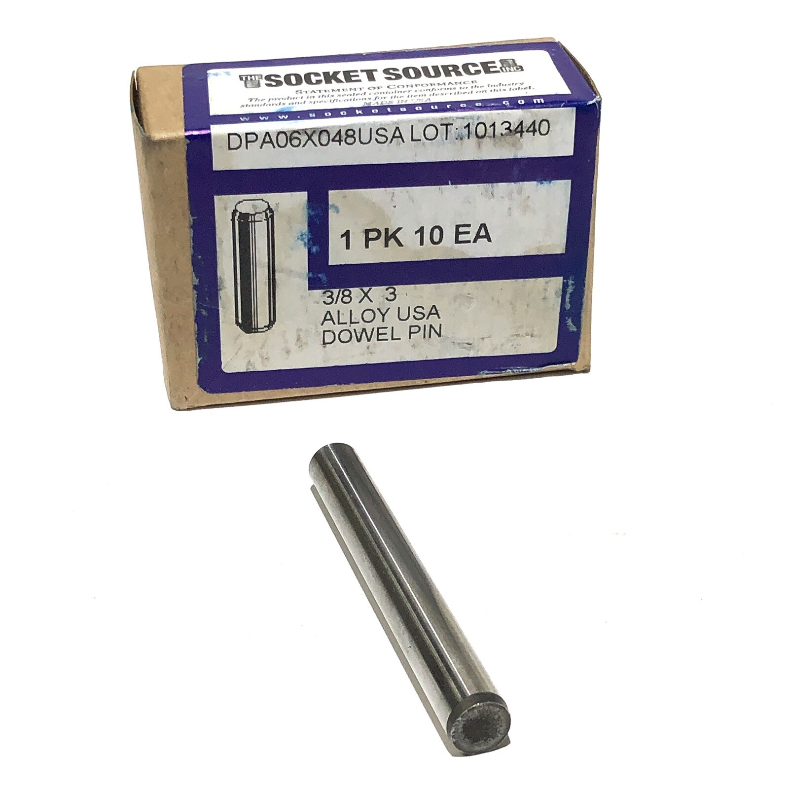 * NEW (1 Pin) Socket Source 3/8X3" PULL DOWEL PIN ALLOY STEEL PLAIN | eBay