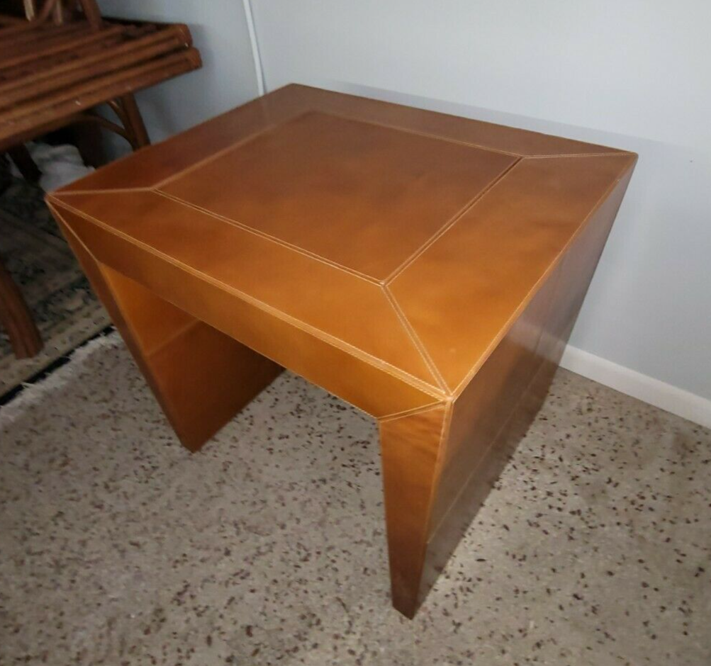 Hidden Backgammon Table All Leather Game Table 1970's Chess Checkers ...