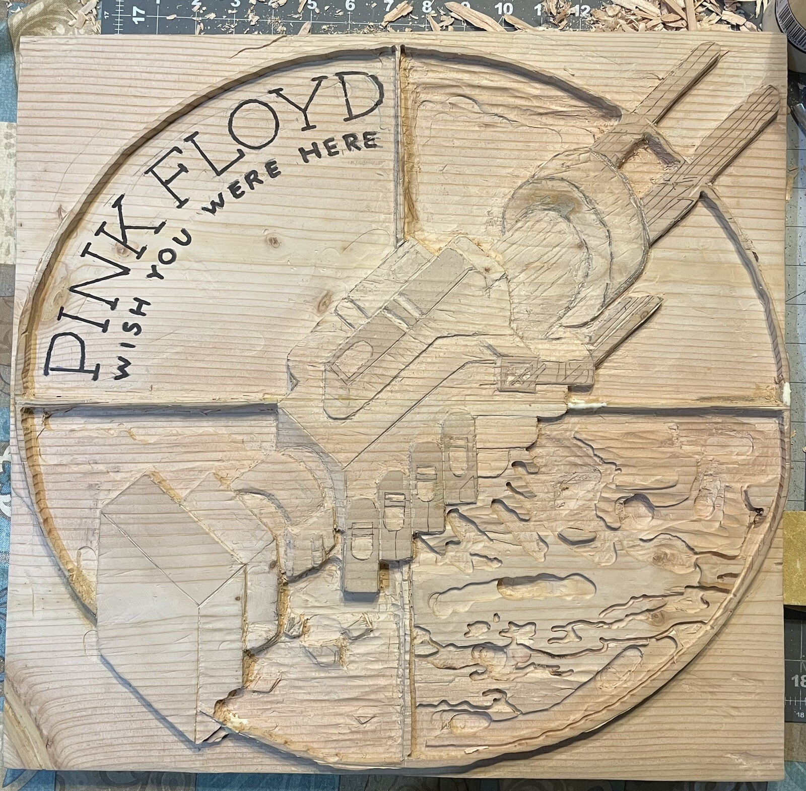 PINK FLOYD Wood Carving By Hand (ONE OF A KIND) Hands From WYWH | eBay