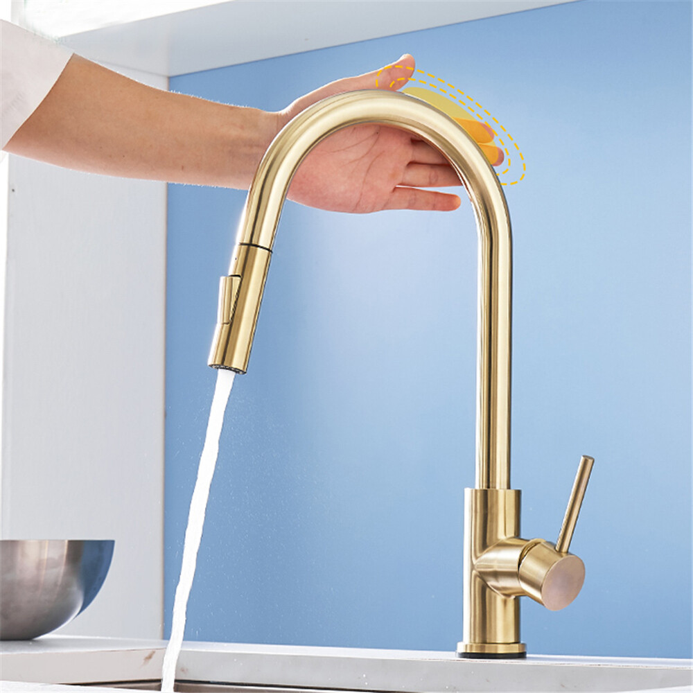 Touch Sensor Kitchen Sink Taps with 360° Pull Out Monobloc Mixer ...