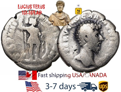 Ancient Roman Empire Coin Silver Denarius LUCIUS VERUS 161-169 ...