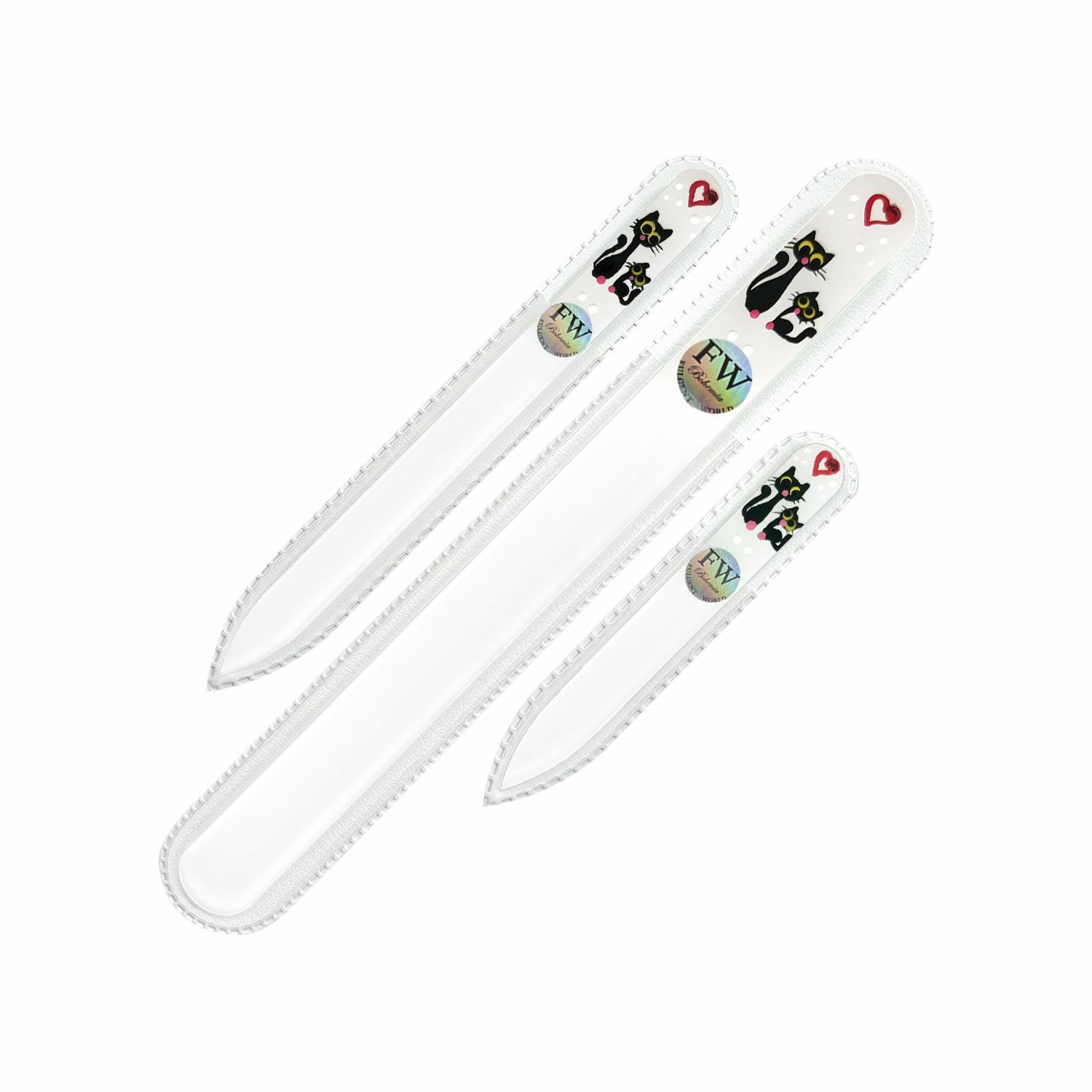 Premium Gift Set "Cat" Glass Nail Files - 3pcs Manicure and Pedicure ...