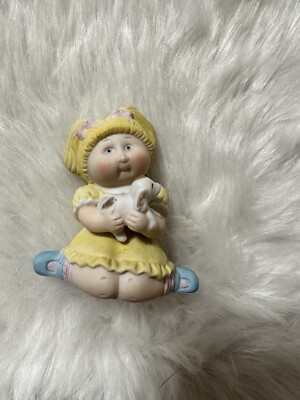 Cabbage Patch Kids Ceramic 3” Figurine Blonde With Dog Vtg 1984 | eBay