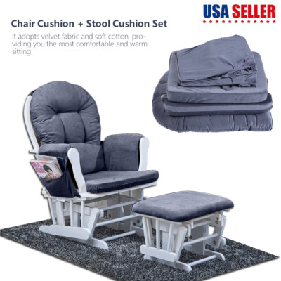 Cotton Cushion Set For Baby Nursery Relax Rocker Rocking Chair Glider ...