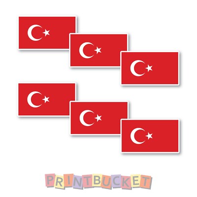 Turkey Flag sticker 60mm 6 pack quality water/fade proof vinyl | eBay ...