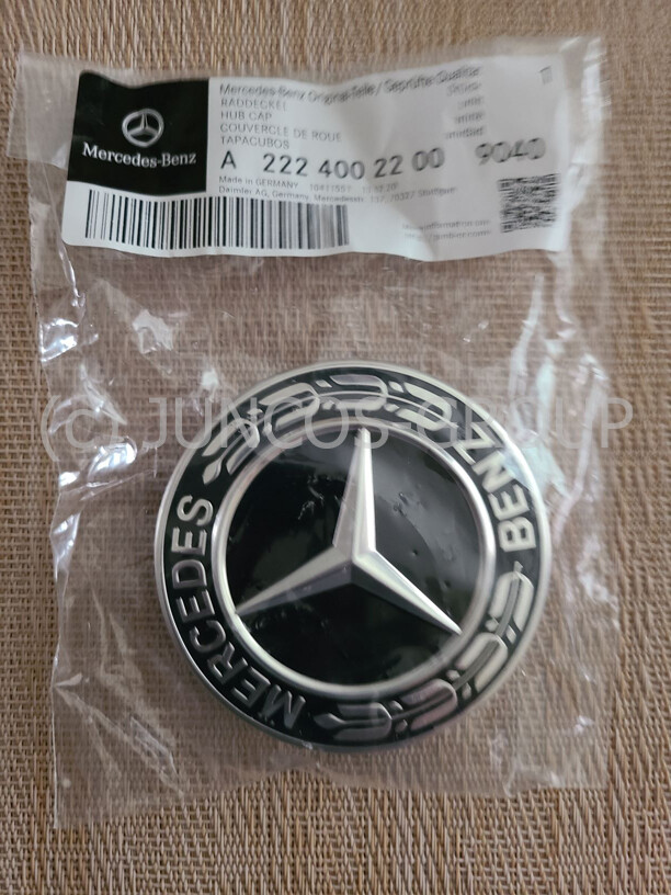 Mercedes Benz Wheel Center Cap 222-400-22-00-9040 Black Silver | Right ...